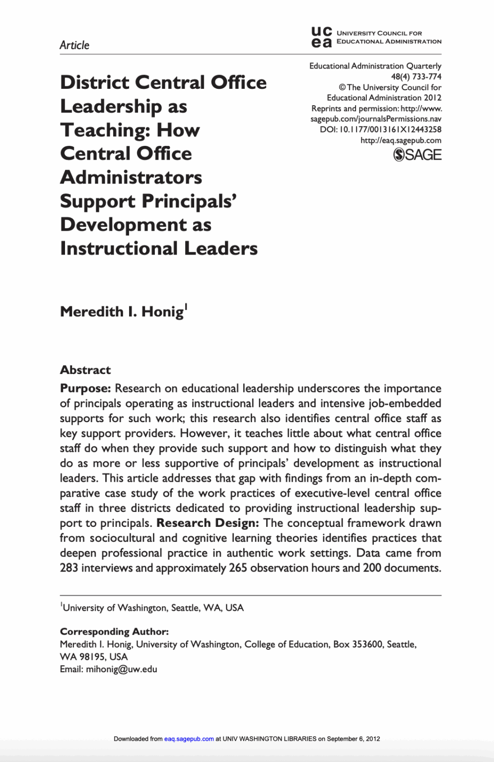Principal Supervision – District Leadership Design Lab